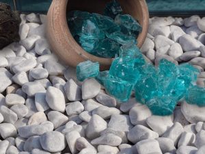 Aqua Blue Glass Rocks - DaiXi