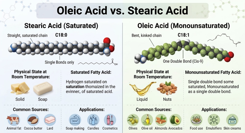 Oleic Acid vs. Stearic Acid: Choosing the Right Fatty Acid - DaShu